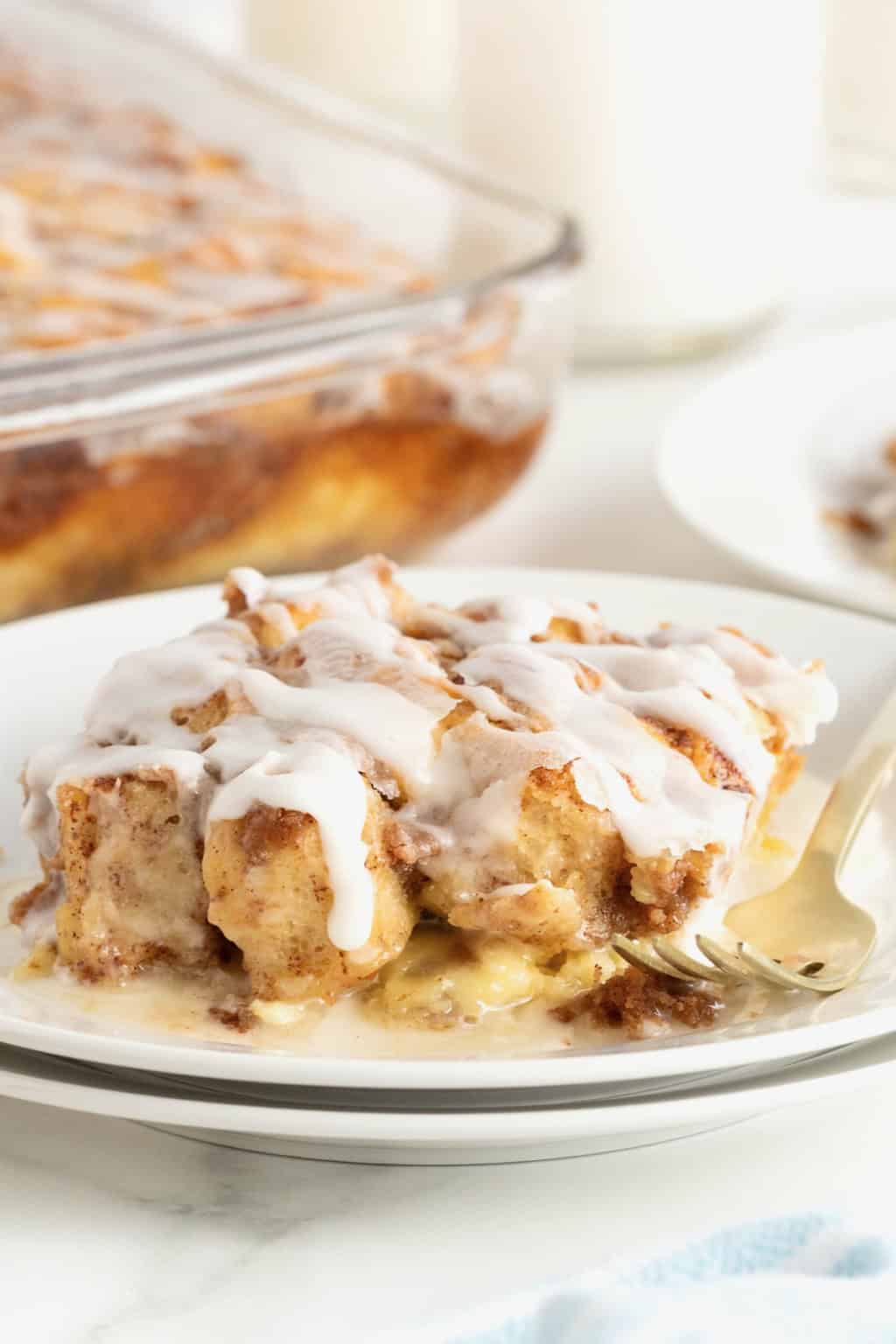 Cinnamon Roll Breakfast Casserole - The BakerMama
