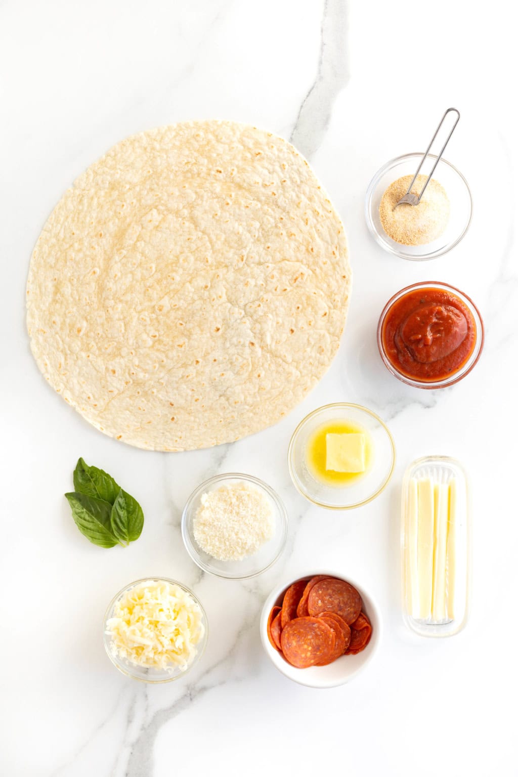 Stuffed Crust Tortilla Pizza - The BakerMama