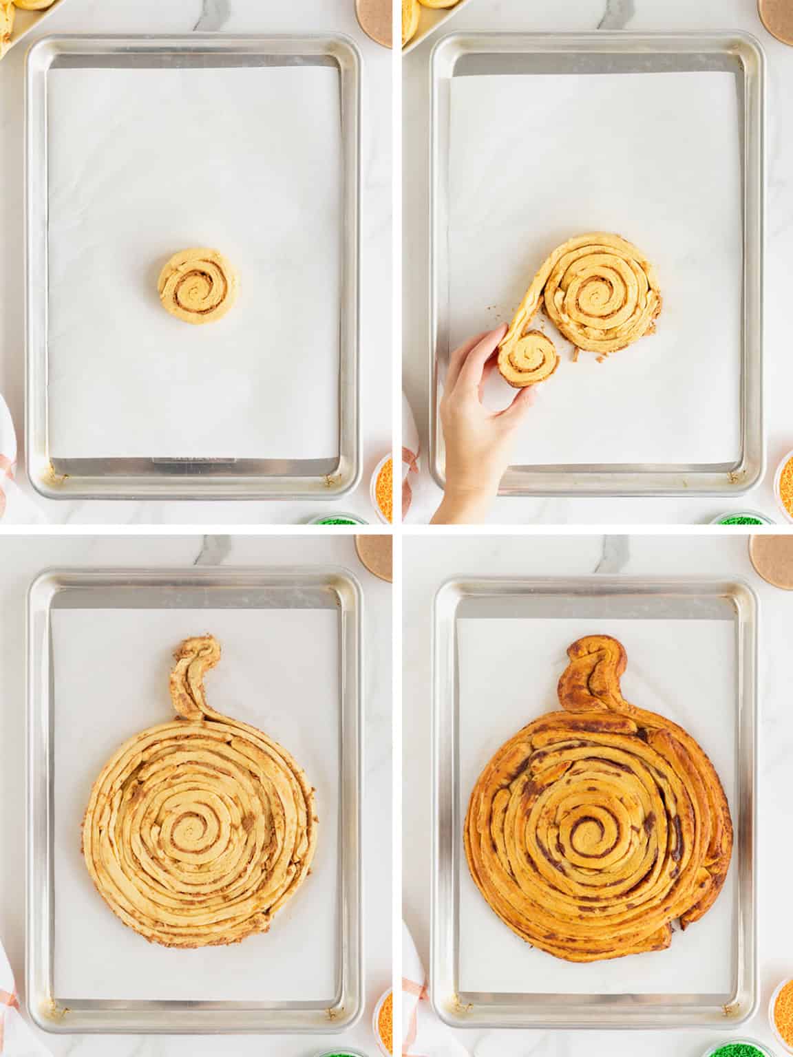 Giant Pumpkin Cinnamon Roll - The BakerMama
