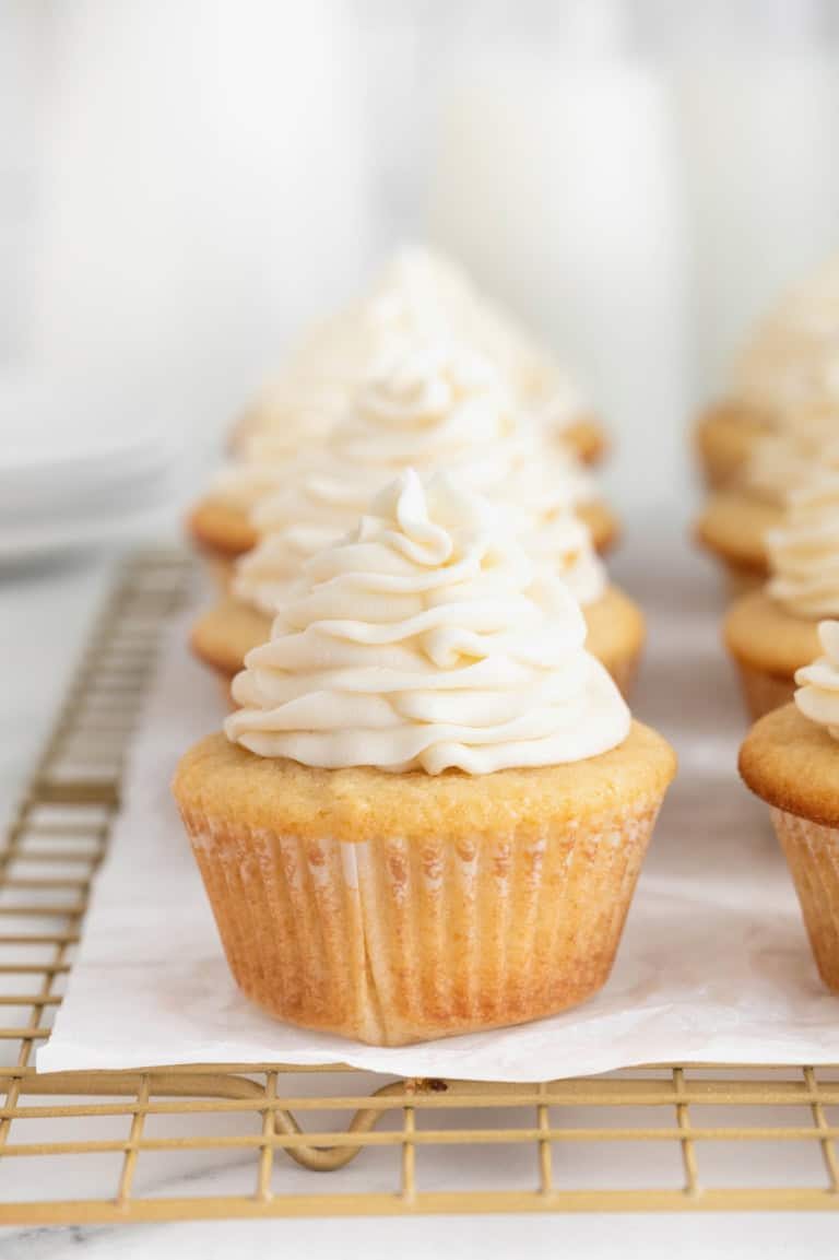 Classic Vanilla Cupcake Recipe - The BakerMama