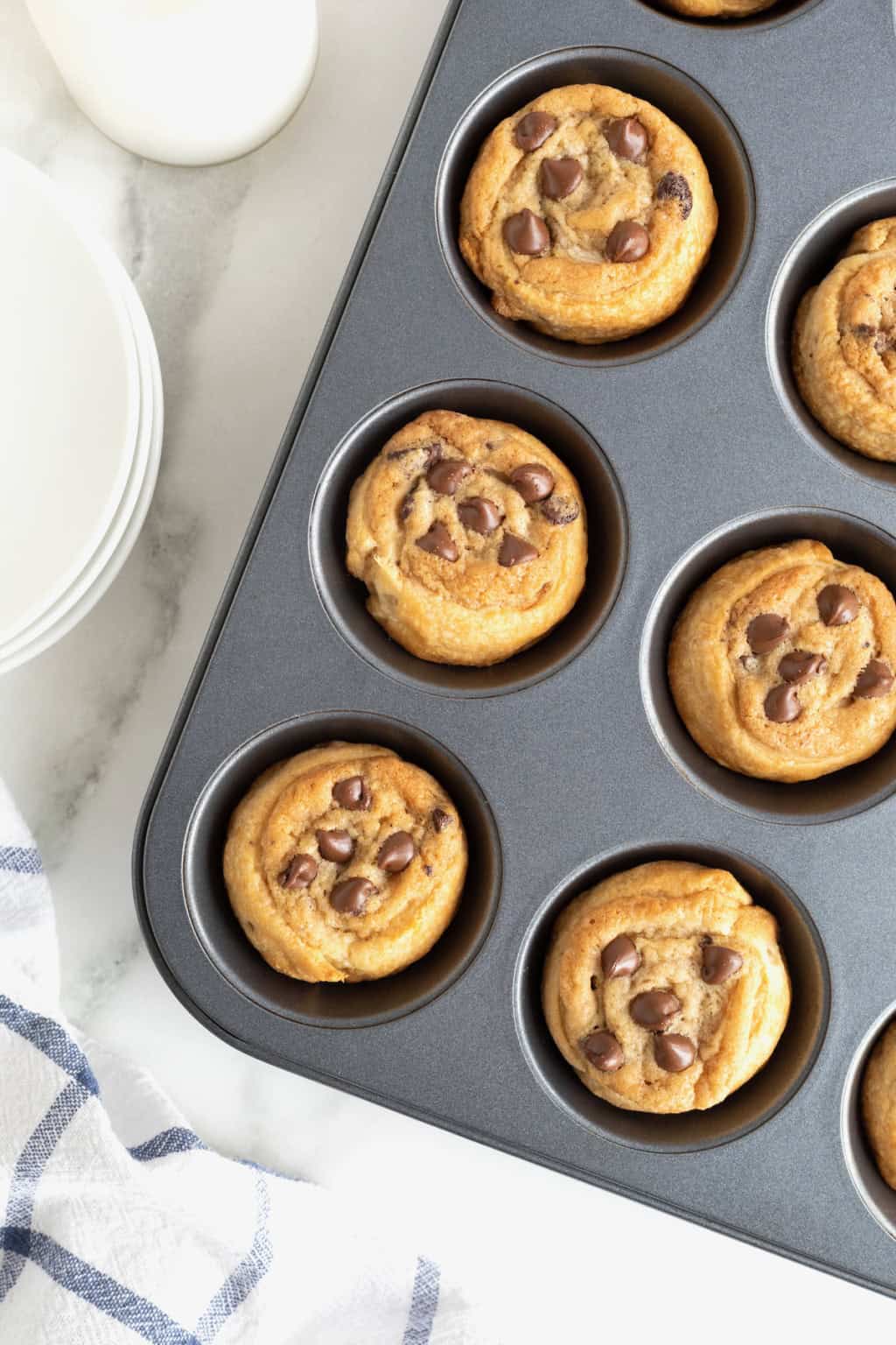 Chocolate Chip Cookie Dough Cruffins - The BakerMama