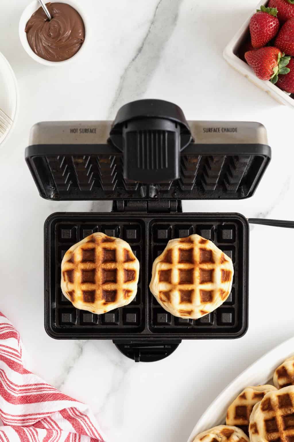 Nutella Filled Waffles - The BakerMama