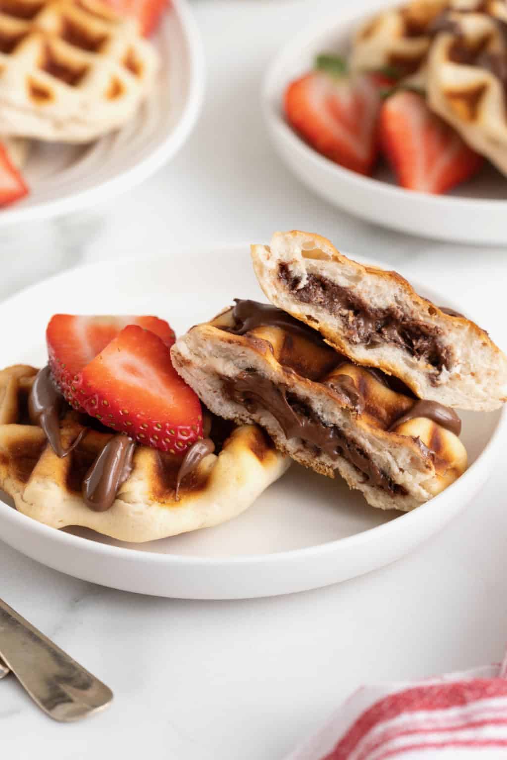 Nutella Filled Waffles - The BakerMama