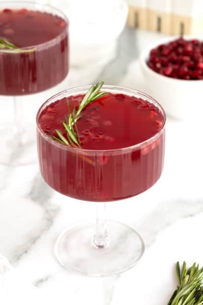 Pomegranate Rosemary Holiday Cocktail - The BakerMama