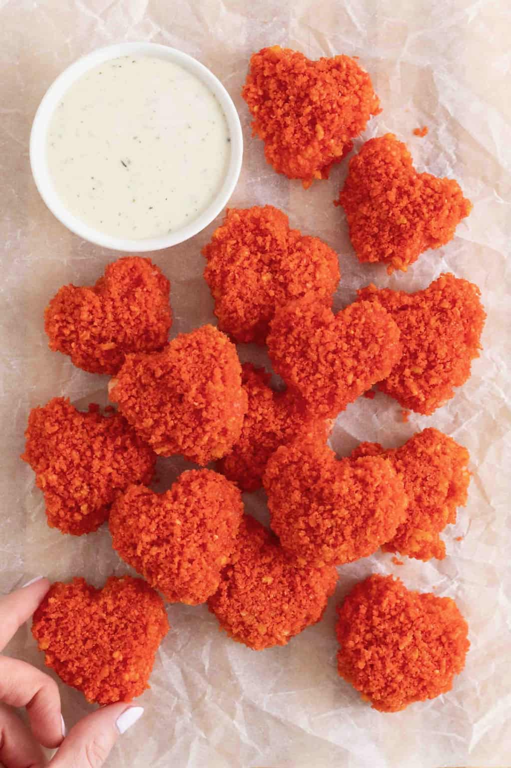 Flamin' Hot Cheetos Mozzarella Hearts - The BakerMama