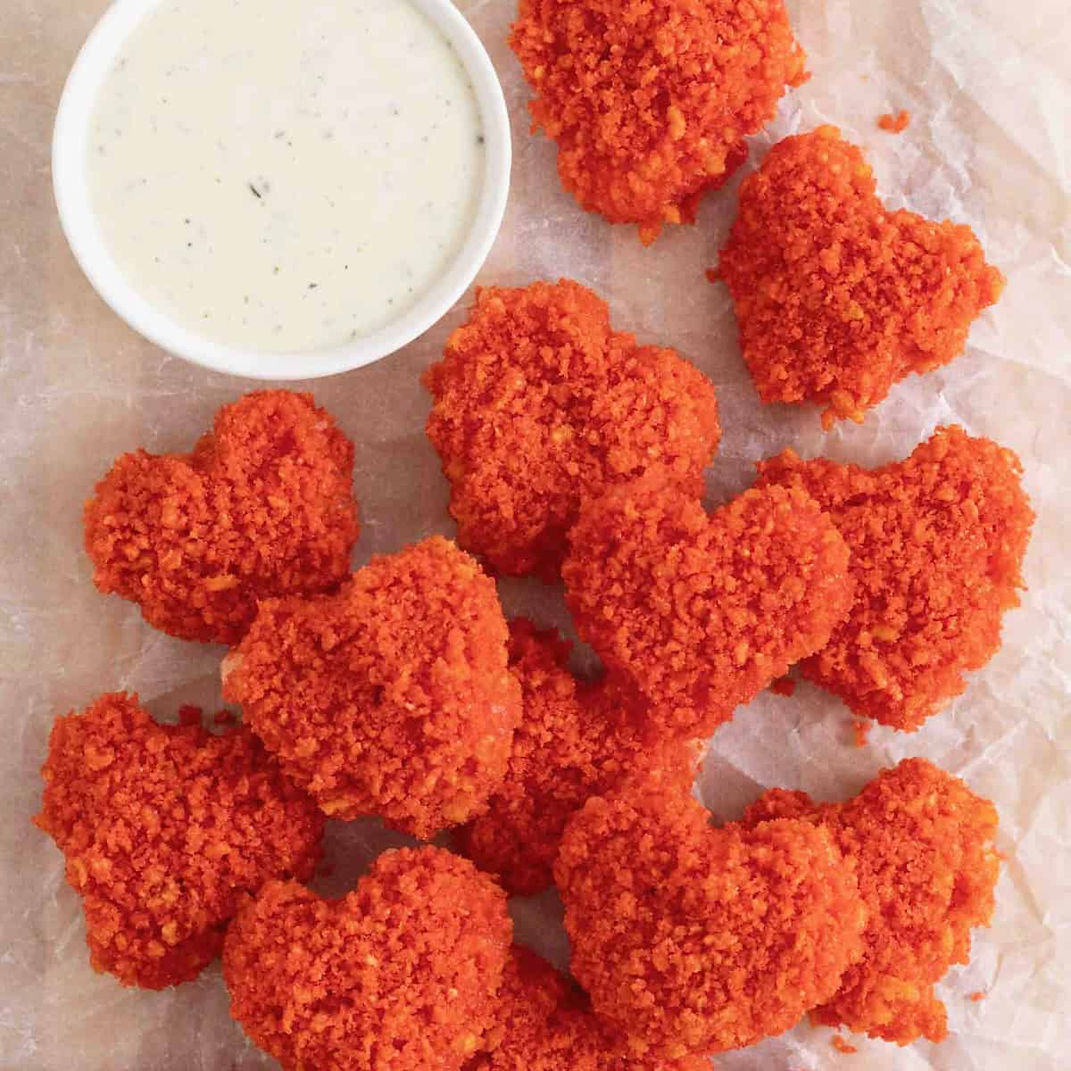 Flamin' Hot Cheetos Mozzarella Hearts - The BakerMama